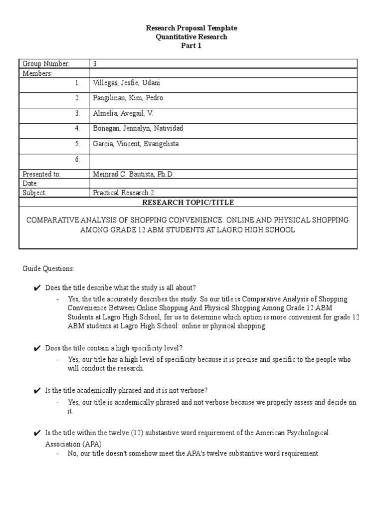 GROUP3 Research Proposal Template1 1 | PDF | Online And Offline | Online Shopping