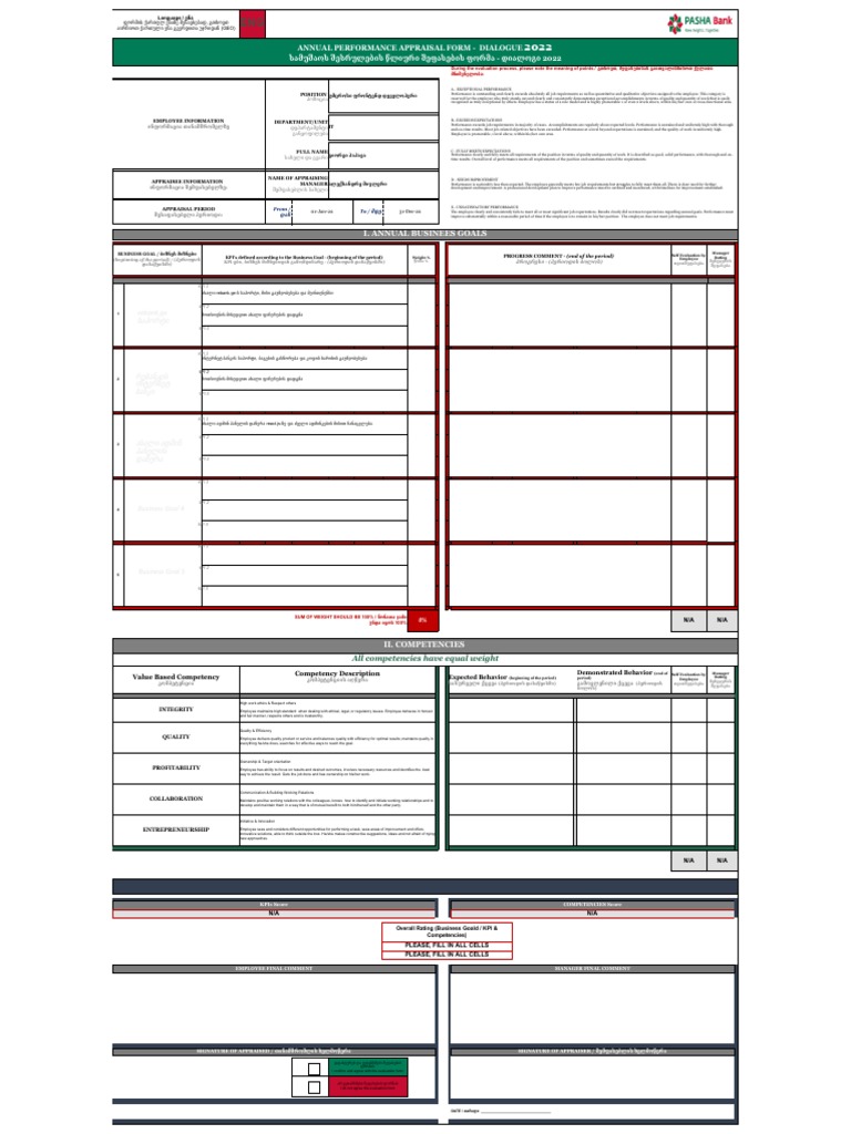 Apa Form - Dialogue - 2022 (Goal Setting) | PDF | Employment | Expert