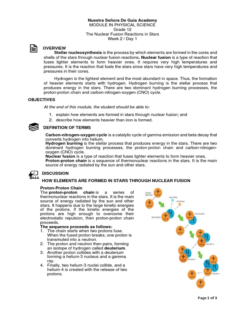 Nuclear Fusion in Stellar Nucleosynthesis | PDF | Atomic Nucleus ...