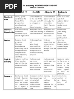 News Report Rubric | PDF | News | Attention