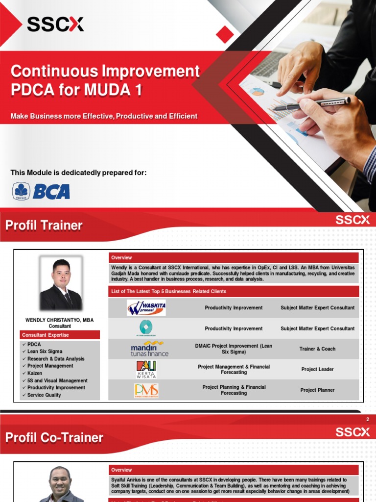 Pdca Bca Muda1 V1.5 | PDF | Consultant | Six Sigma