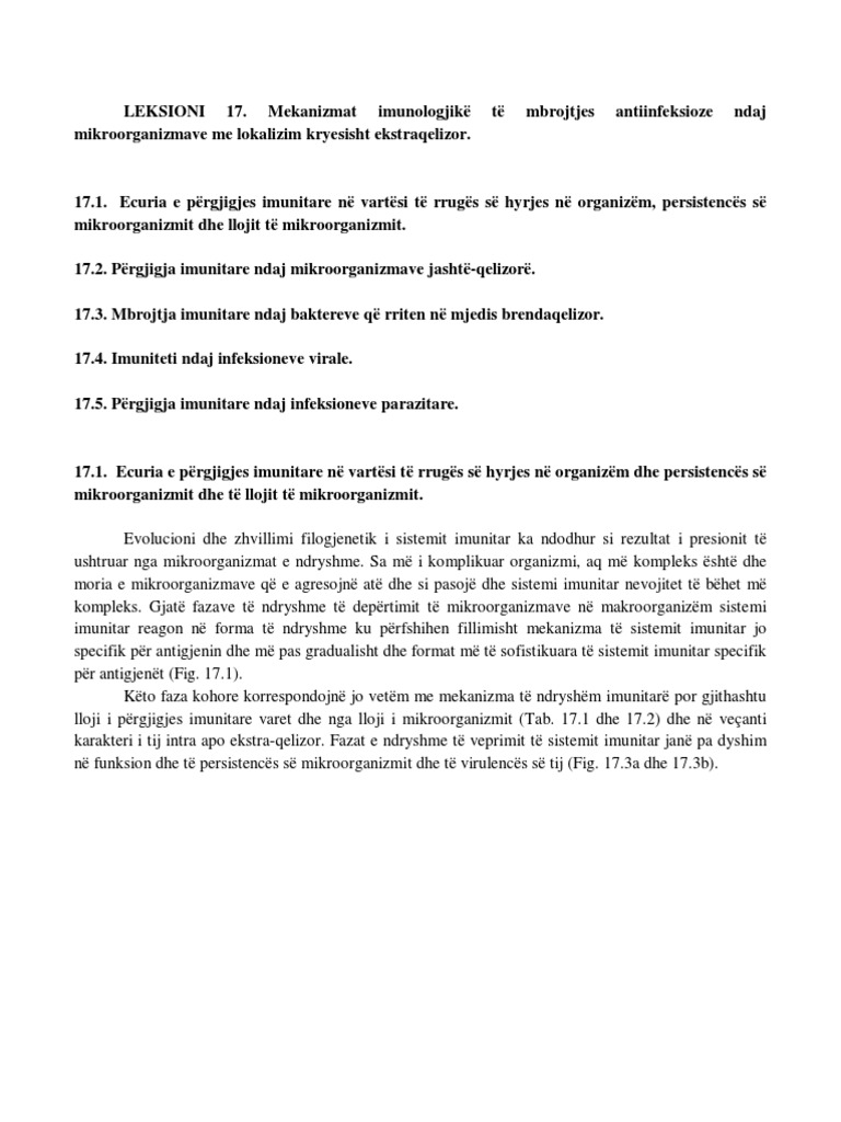 17.leks.17. Mekanizmat Imune Te Mbrojtjes Antiinfeksioze | PDF