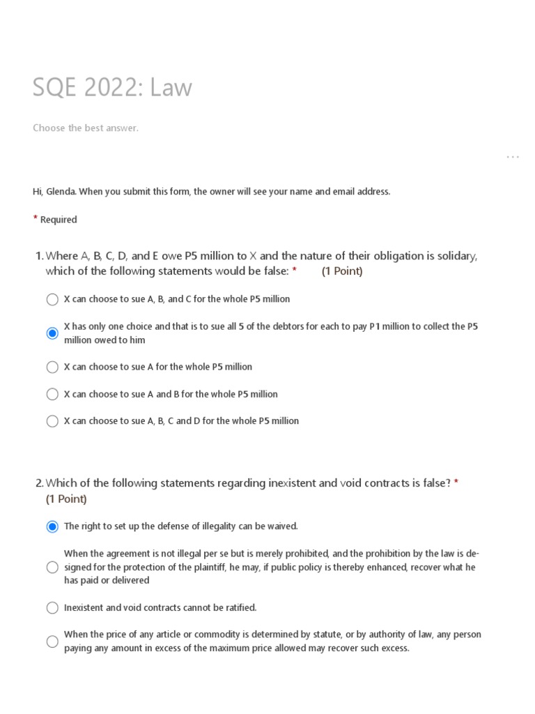 Sqe 2022 - Law | PDF | Legal Concepts | Legal Ethics