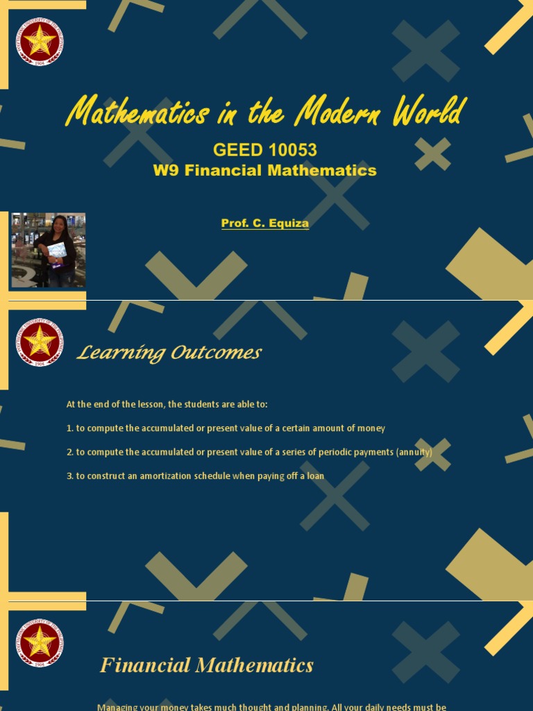 MMW Financial Mathematics W62nd2021Presentation1 | PDF | Loans | Interest