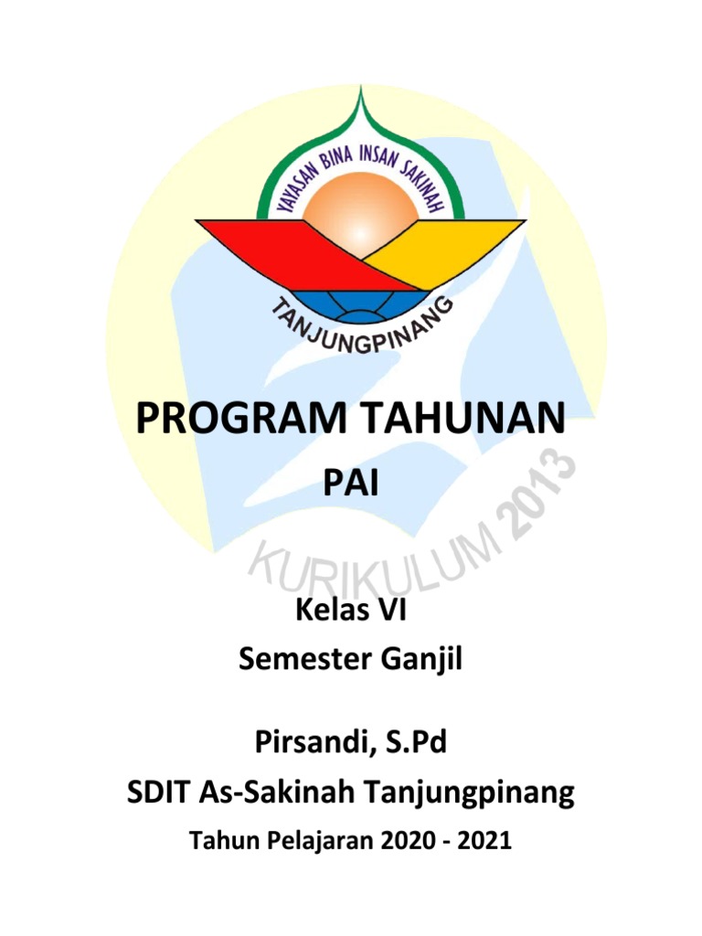 PROGRAM PAI KELAS VI SEMESTER GANJIL | PDF