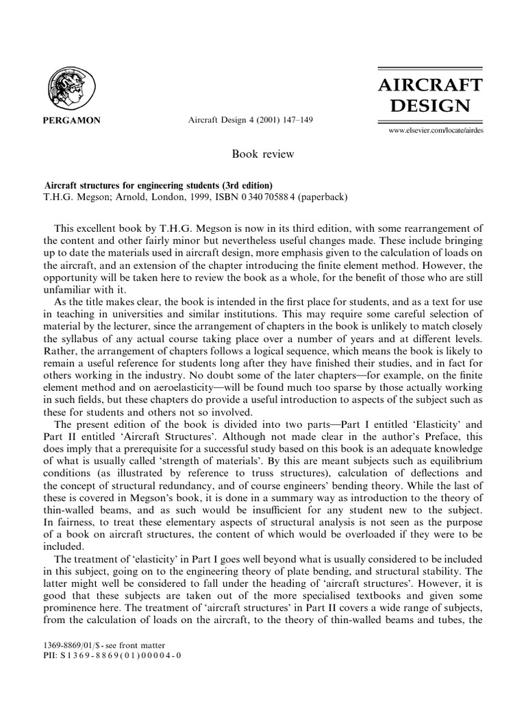 Aircraft Structures For Engineering Stud | PDF | Bending | Buckling