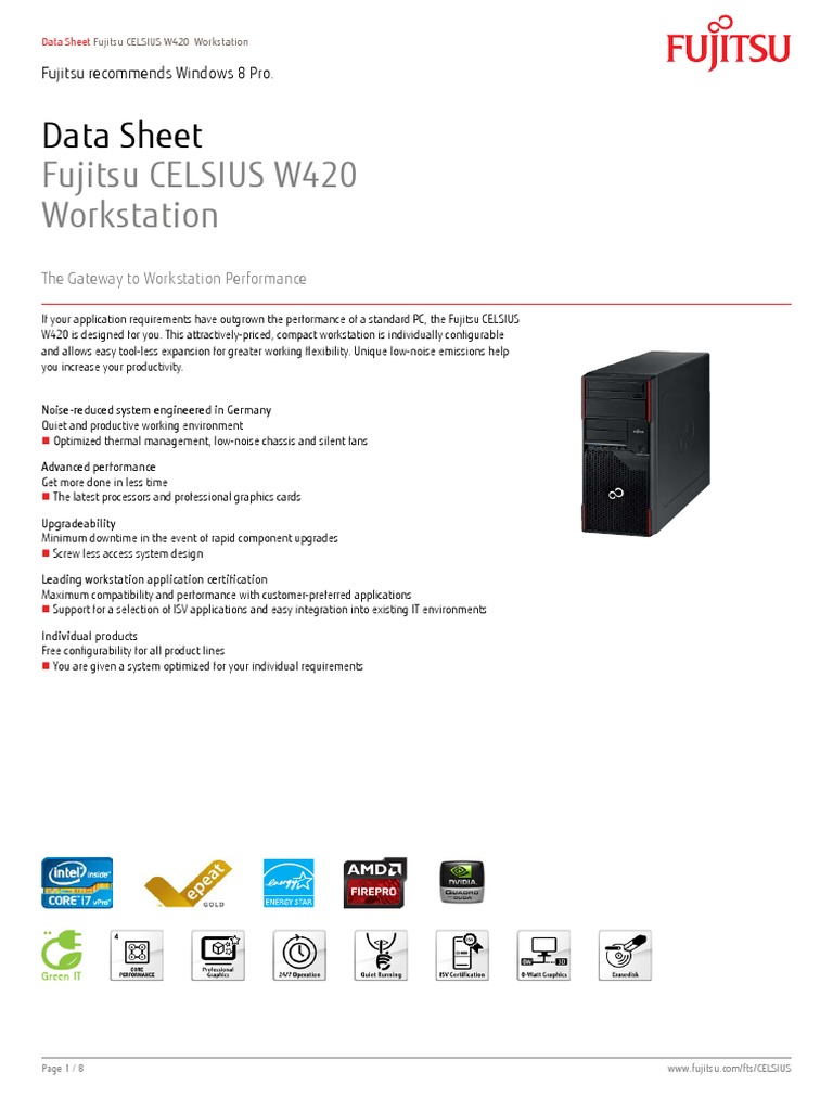 CELSIUS W420 Technicka Specifikace | PDF | Solid State Drive | Hard ...
