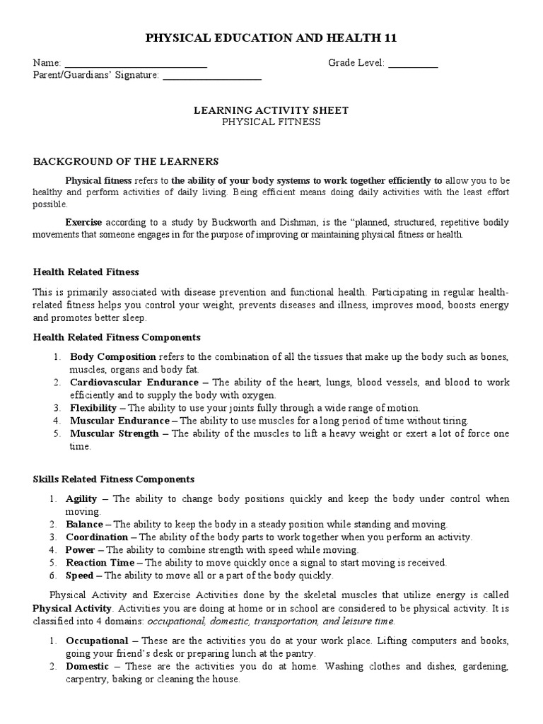 Module 1-Physical Fitness Test | PDF | Physical Fitness | Body Mass Index