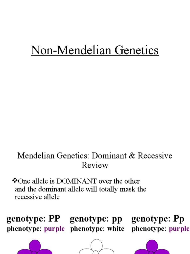 Non-Mendelian Genetics Guide | PDF | Dominance (Genetics) | Genotype