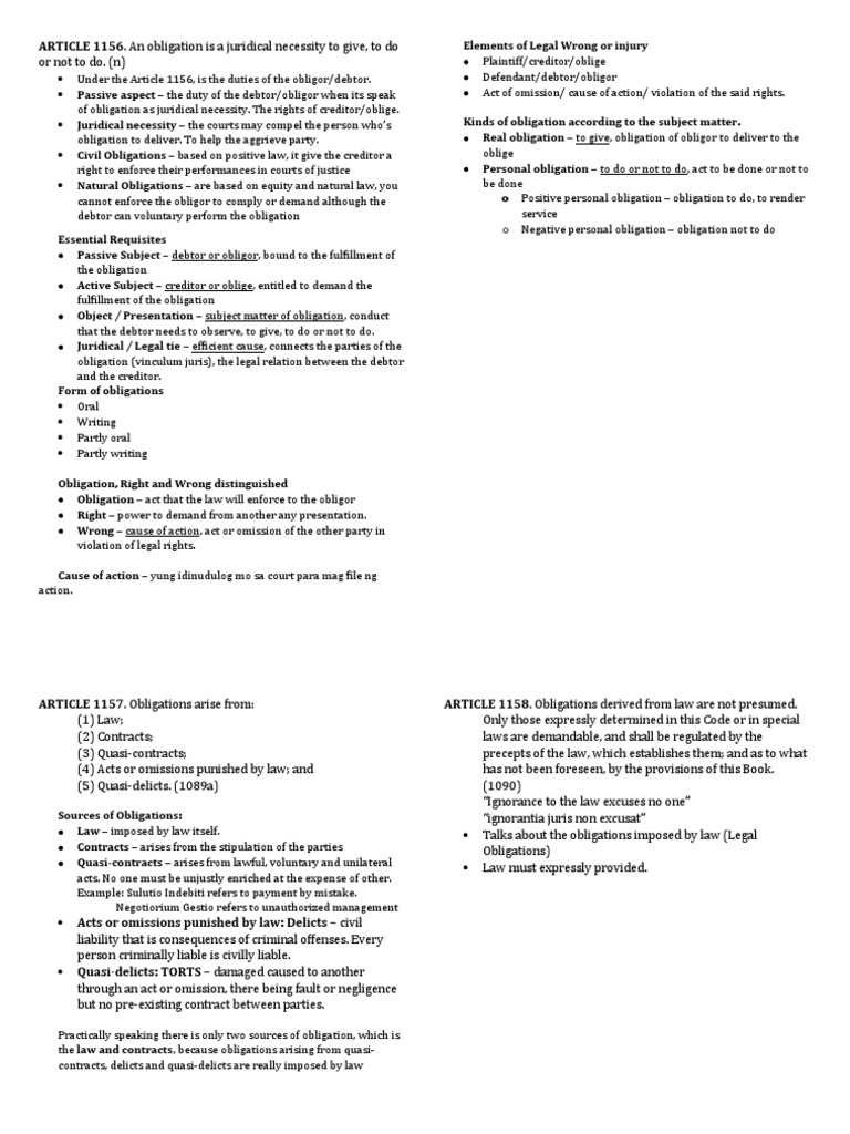 Article 1156-1162 | PDF | Law Of Obligations | Legal Liability