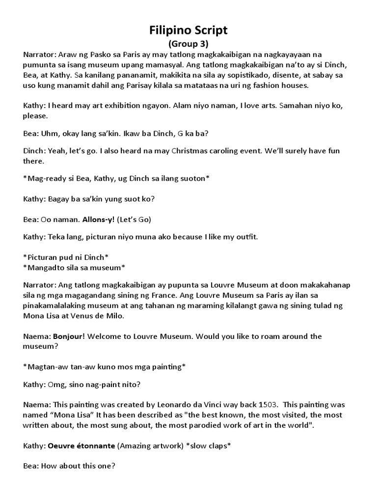 Filipino Script Group 3 1 | PDF