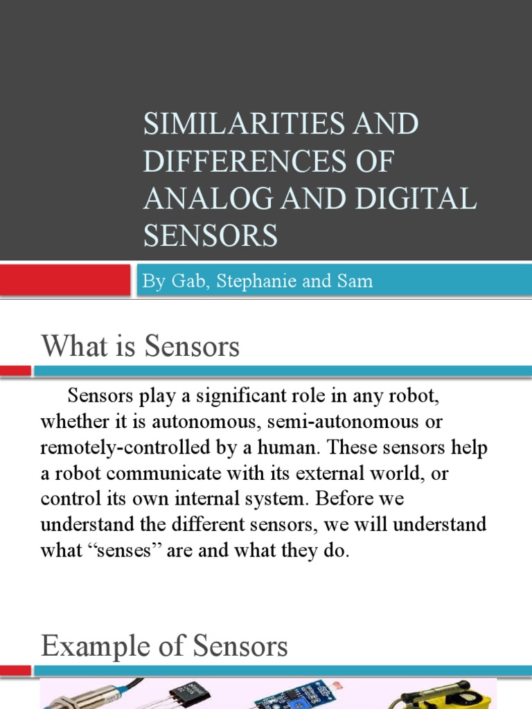 Similarities and Differences of Analog and Digital Sensors | PDF | Analogue Electronics | Sensor