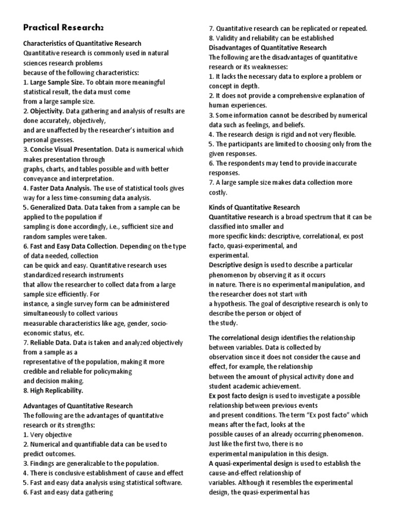 PR2 Reviewer | PDF | Quantitative Research | Statistics