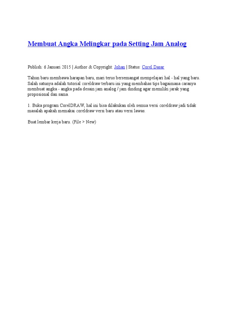 Membuat Angka Melingkar Pada Setting Jam Analog | PDF