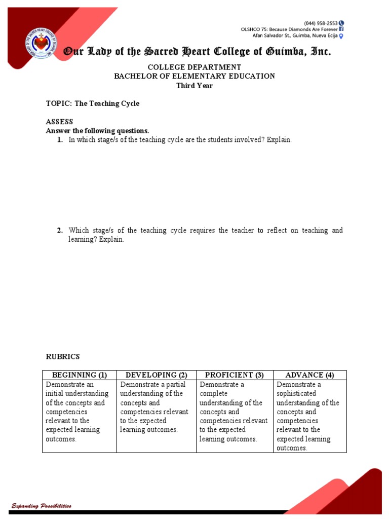 The Teaching Cycle | PDF