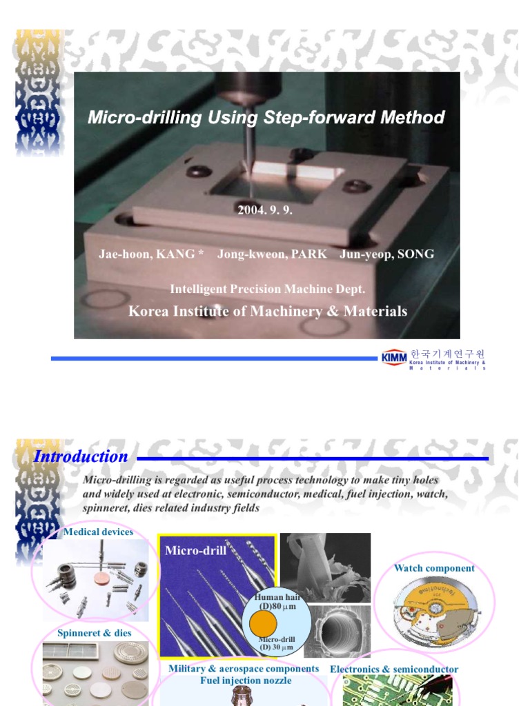 Micro-Drilling Using Step-Forward Method | PDF | Drilling | Machining