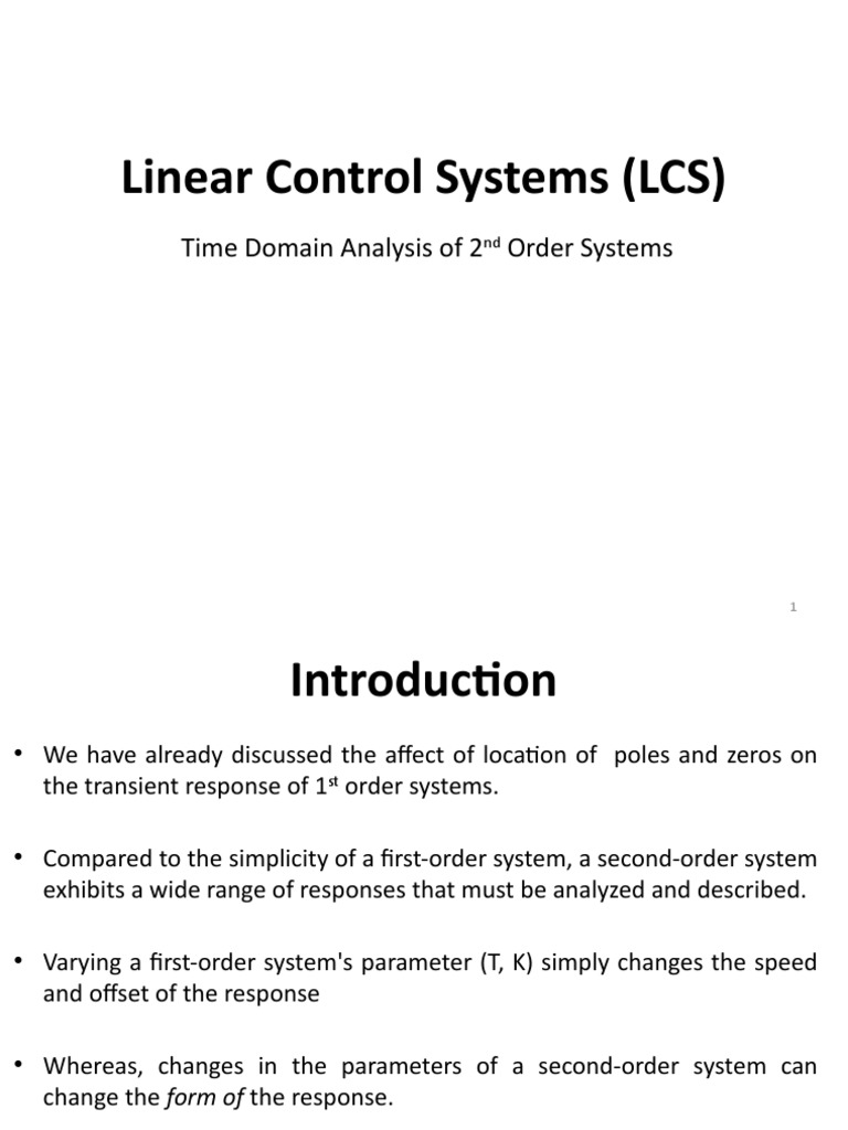 Time Domain Analysis of 2nd Order Systems | PDF | Damping | Physical Quantities