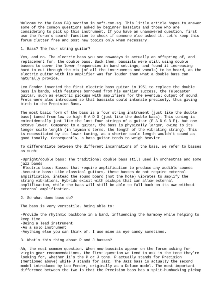 Bass | PDF | Bass Guitar | Guitars