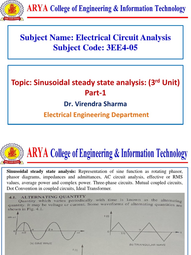 3rd - SEM - ECA - VS - Unit - 3rd - Part 1 | PDF | Metrology | Electrical Engineering