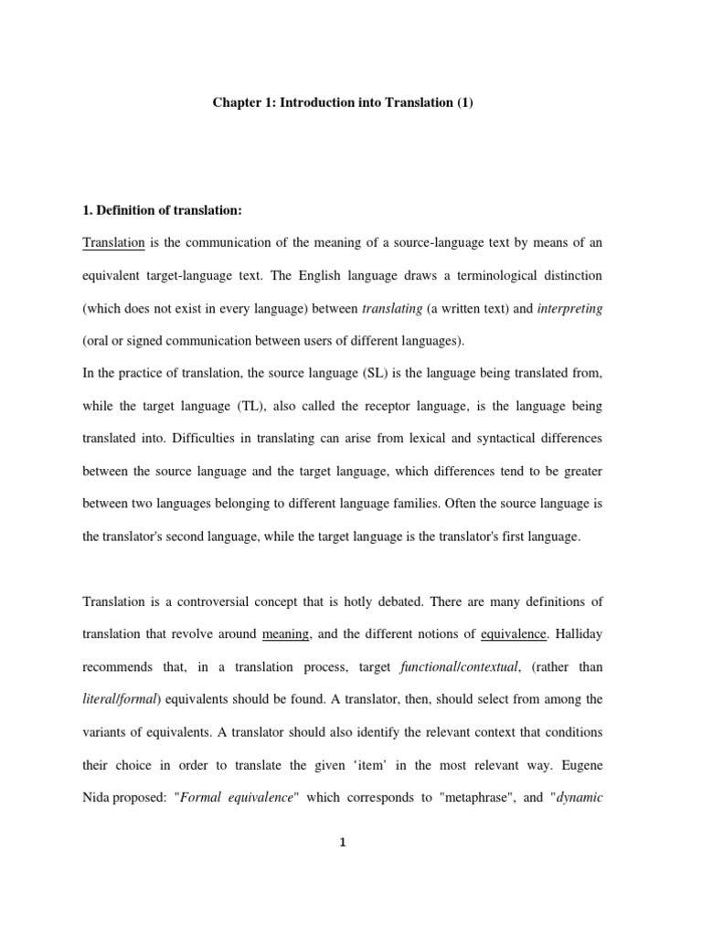 Chapter 1 Translation 1 | PDF | Translations | Idiom