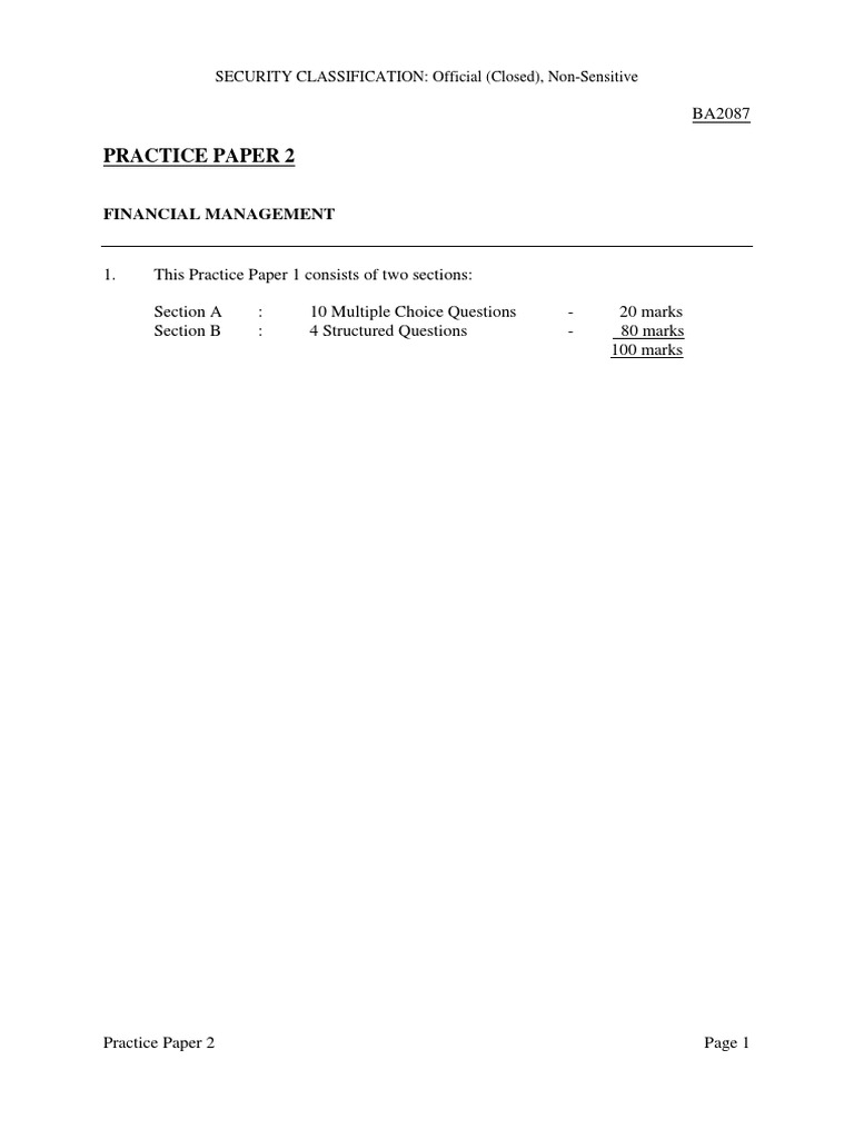 BA2087 AY2021 Practice Paper 2 (Blackboard) | Download Free PDF ...