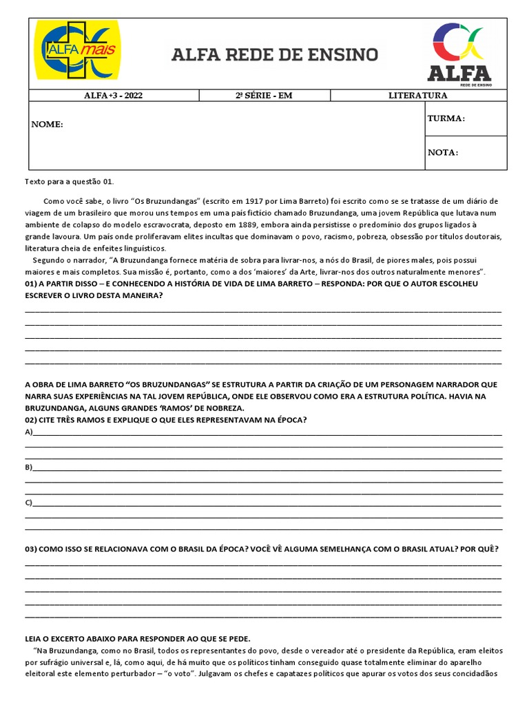 ALFA-3 - 2ª SÉRIE | PDF | Brasil | República