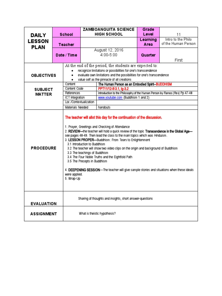 Philo Lesson Plan | PDF