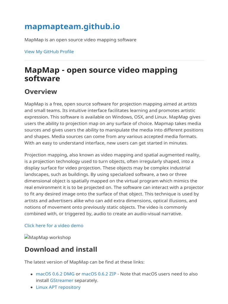 MapMap - Open Source Video Mapping Software - Mapmapteam - Github.io | PDF | Menu (Computing ...