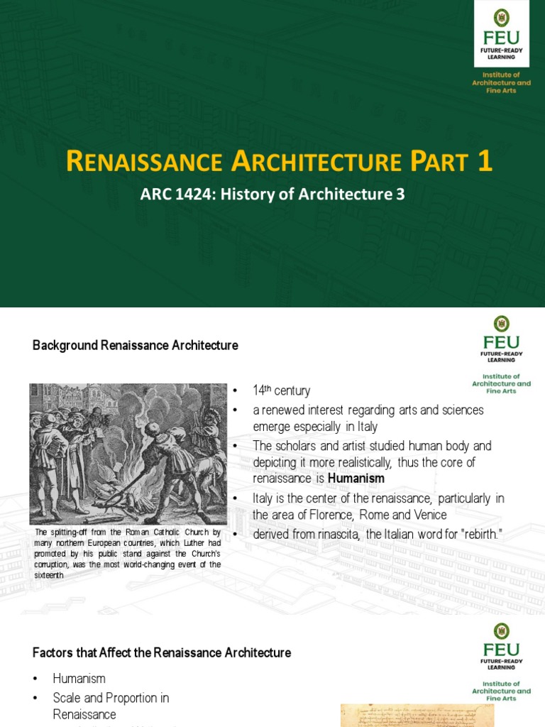 Week 4 - Renaissance Architecture Part 1 - Lecture Notes | PDF ...