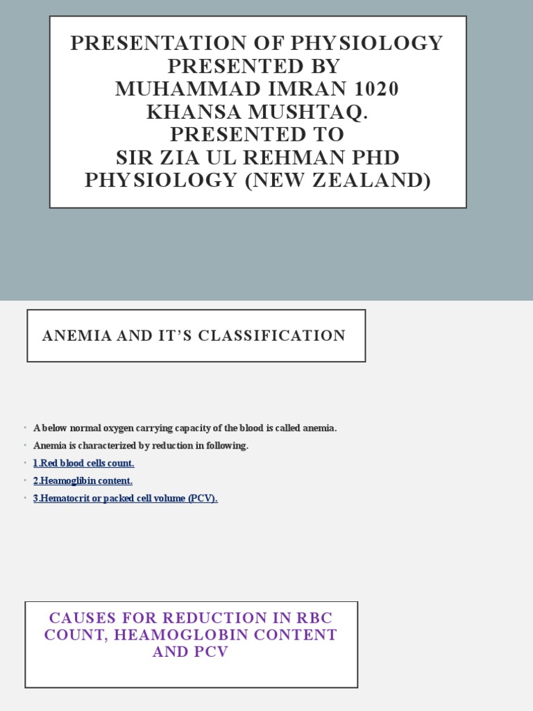 Anemia and Its Types Presentation | PDF | Anemia | Vitamin B12