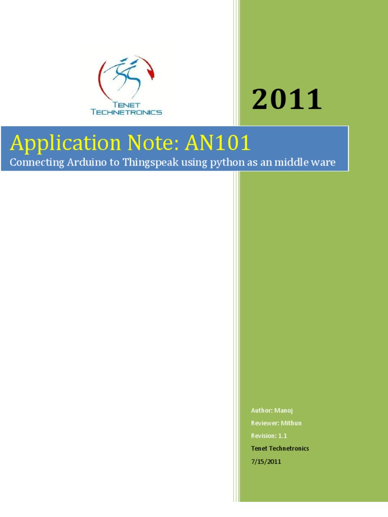 Connecting Arduino To Thingspeak Using Python As An Middle Ware Pdf Arduino Python 5306