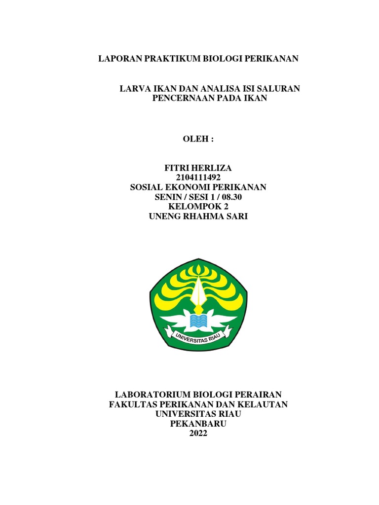 LAPORAN PRAKTIKUM 3 BIOLOGI PERIKANAN FH | PDF LAPORAN PRAKTIKUM 3 BIOLOGI PERIKANAN FH | PDF
