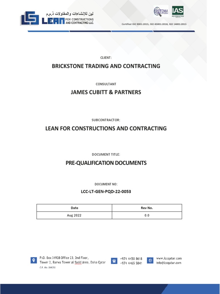 Prequalification Documents | PDF | Project Management | Occupational ...