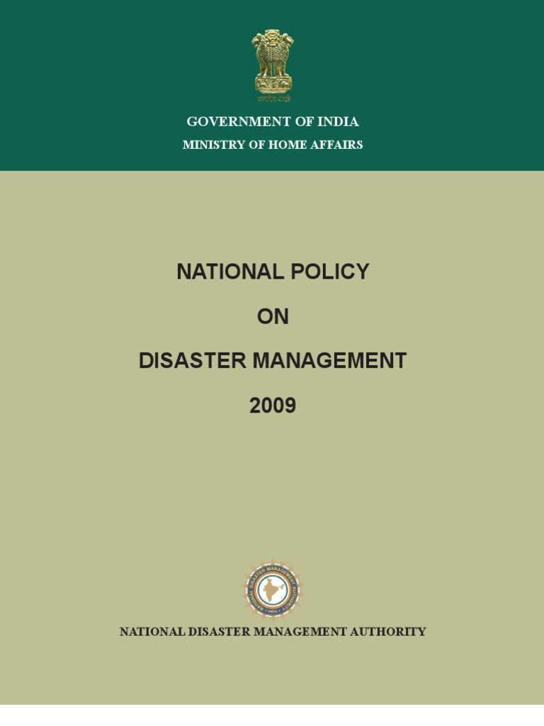 NDM Policy2009 | PDF | Emergency Management | Natural Disasters
