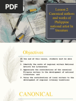 LESSON 3 Canonical Authors and Works (Philippine National Artists in ...