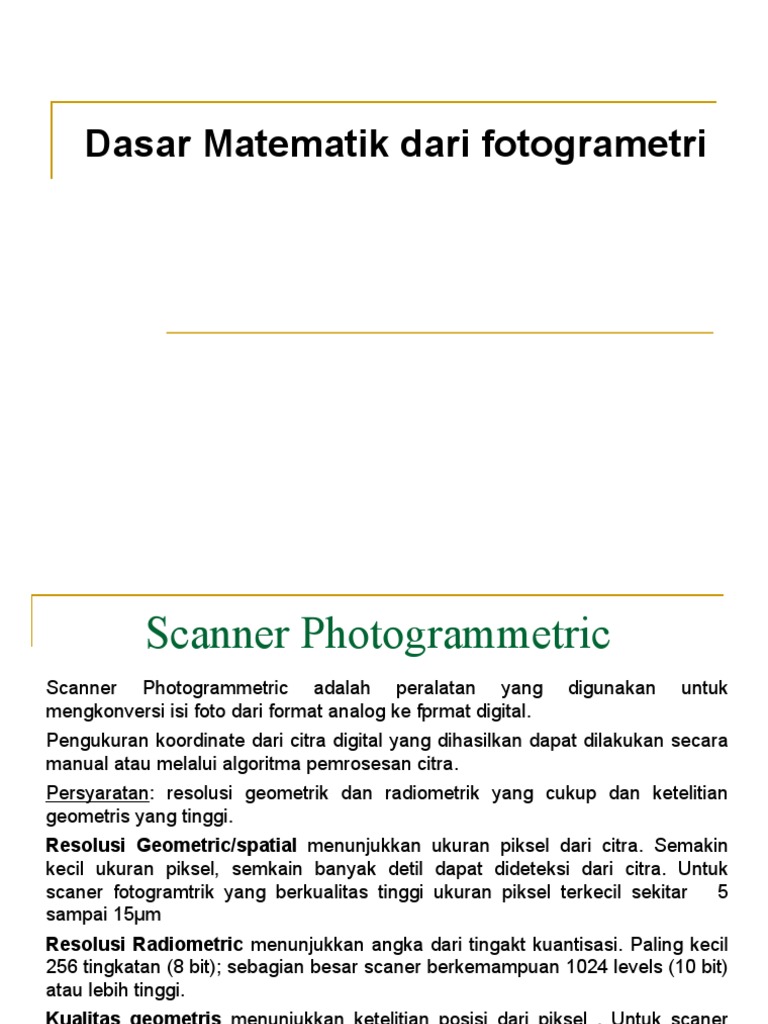 Foto I - 2 - Model Matematik Fotogrametri | PDF