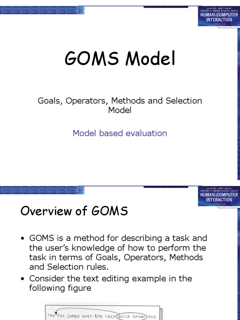 GOMS Model Explained | PDF | Computer Keyboard | Point And Click