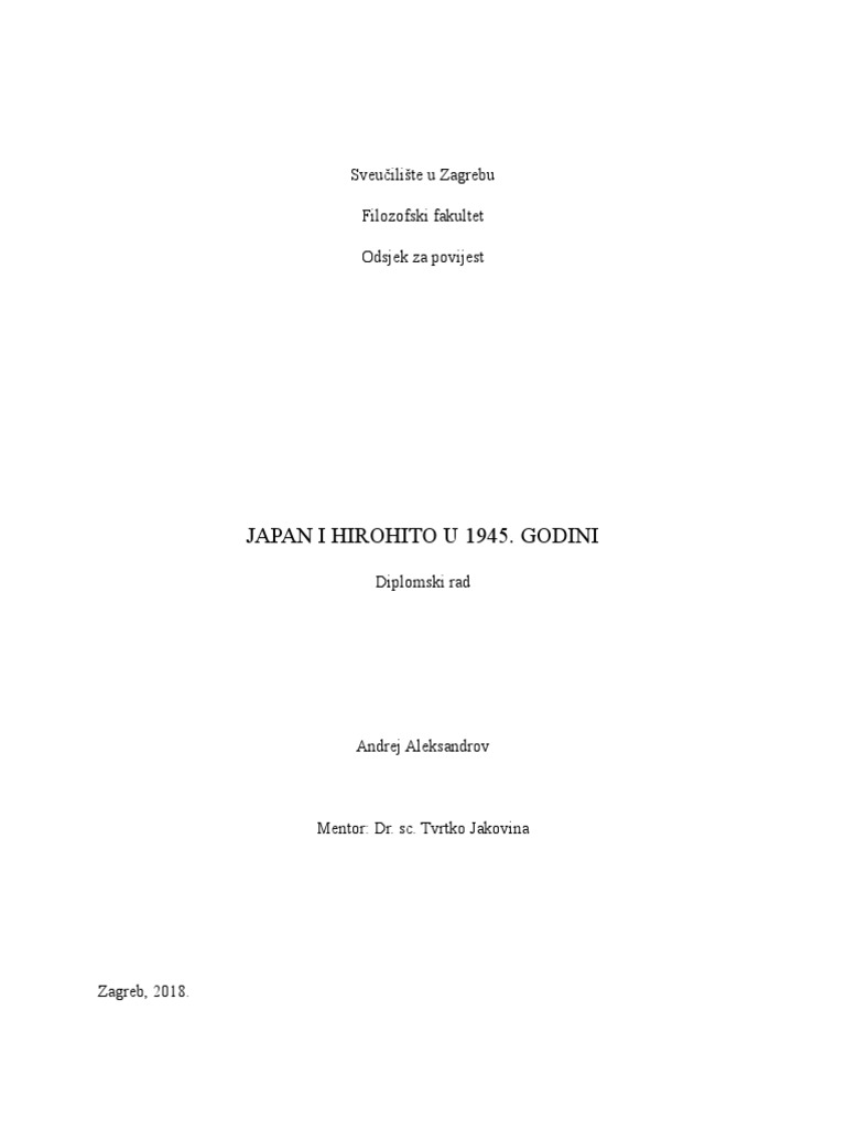 Japan Diplomski Novi Hirohito - Gotov | PDF