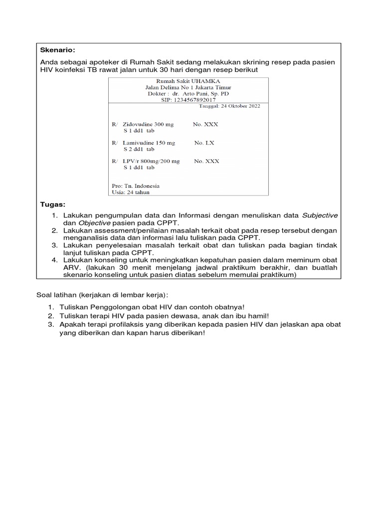 Skrining Resep Pasien HIV-TB | PDF
