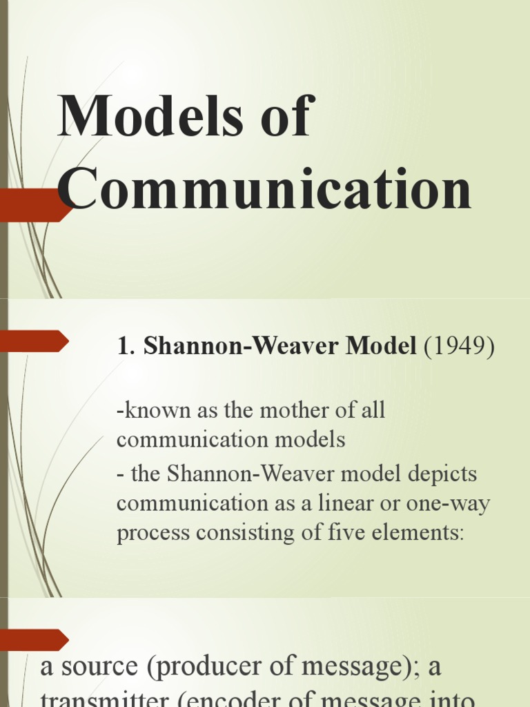 Models of Communication | PDF
