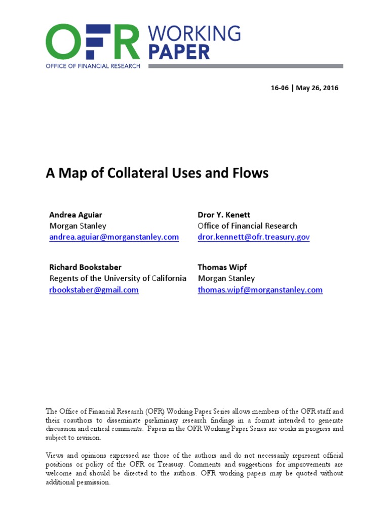OFRwp 2016 06 - Map of Collateral Uses | PDF | Securities (Finance ...