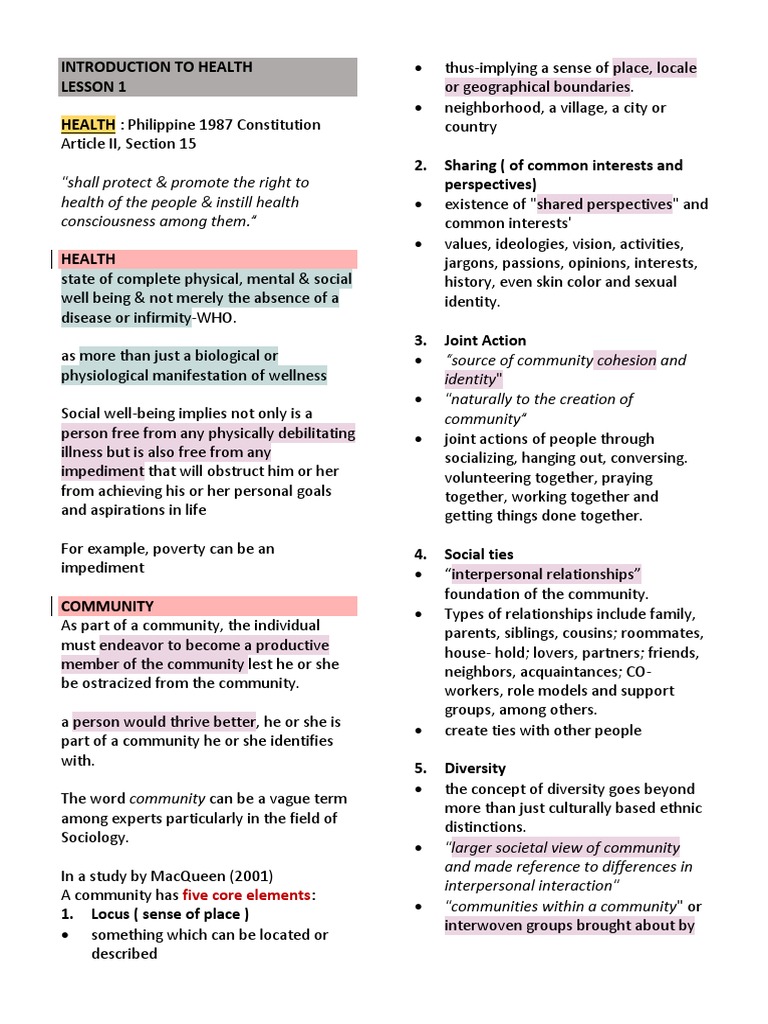 Introduction To Health | PDF | Health Care | Primary Care