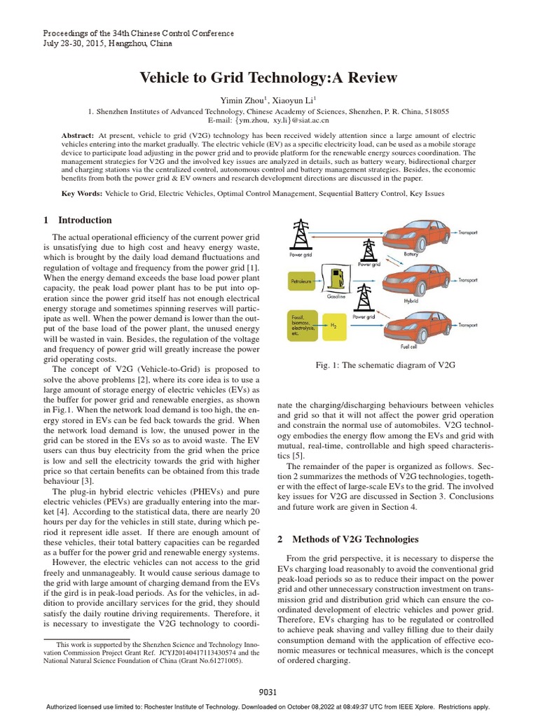 Vehicle To Grid Technology:A Review: (Ym - Zhou, Xy - Li) @siat - Ac.cn | PDF | Distributed ...
