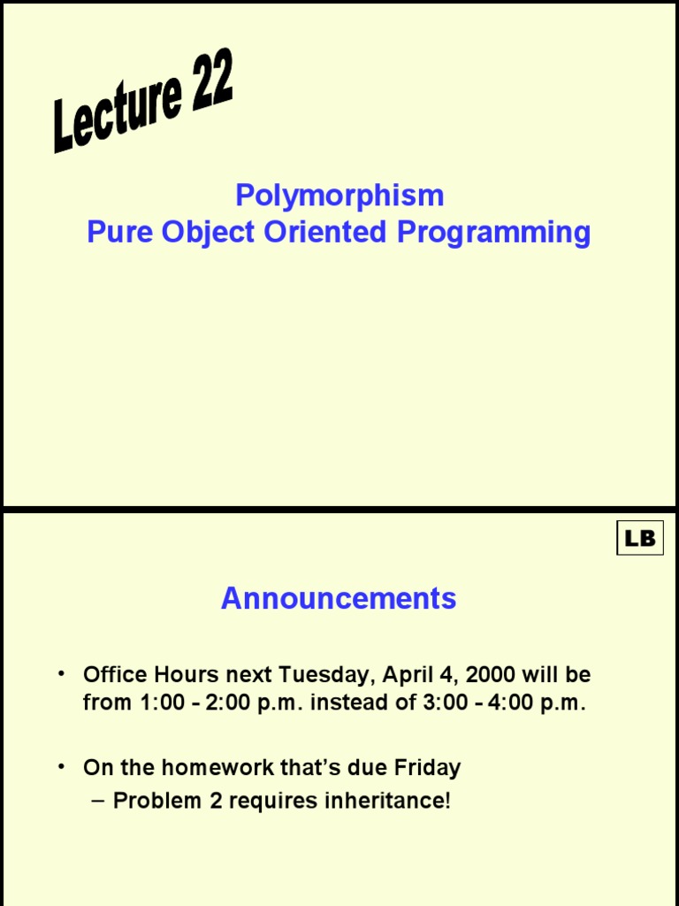 Cs 1311 Lecture 22 WDL | Download Free PDF | Class (Computer Programming) | Object (Computer ...