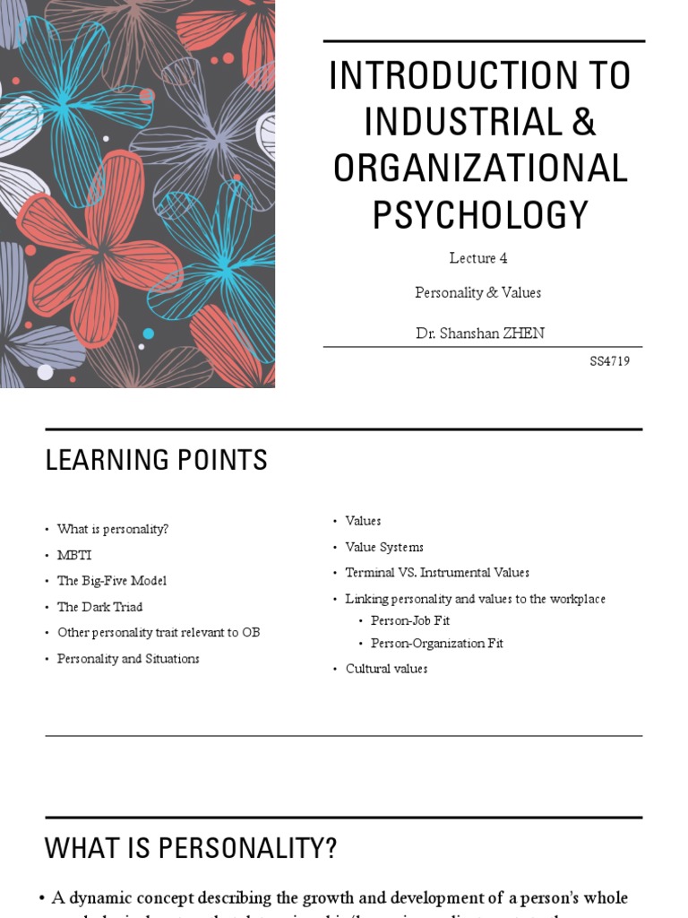 Lec4 Personality&Value Student | PDF | Extraversion And Introversion | Dark Triad