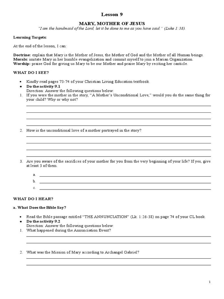 Grade 8 - Module 3 Week | PDF | Mary, Mother Of Jesus | Humility