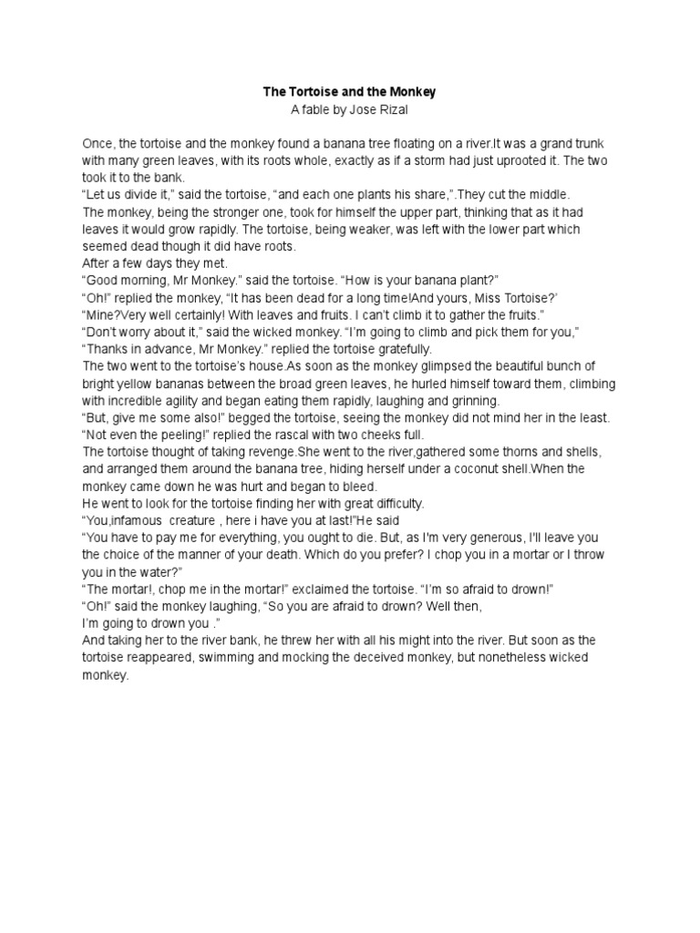 The Tortoise And The Monkey Pdf