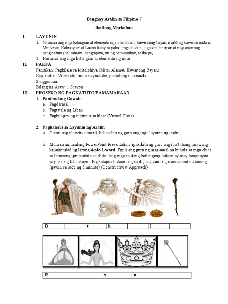 Banghay Aralin Sa Filipino 7 | PDF