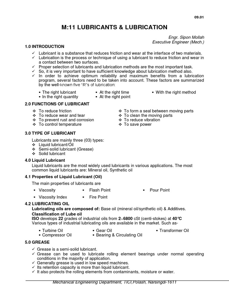 Lubricant & Lubrication | PDF | Lubricant | Bearing (Mechanical)