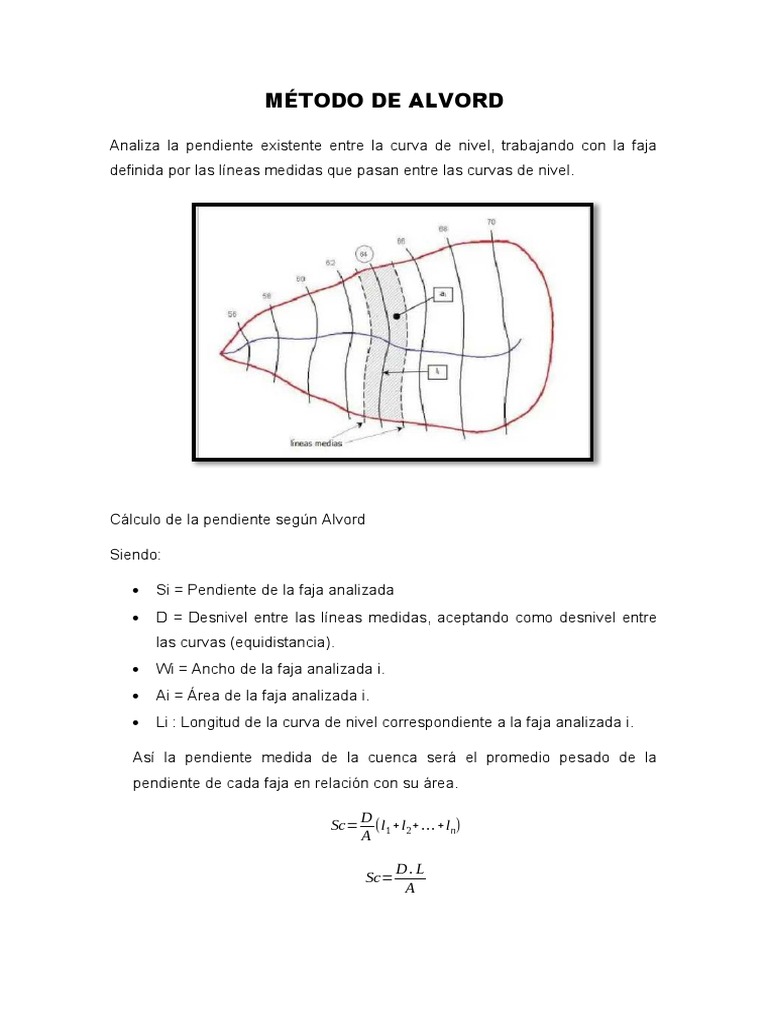 Cálculo de pendiente según método de Alvord | PDF